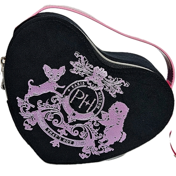 Paris Hilton | Bags | Paris Hilton Thats Hot Black Pink Velvet ...